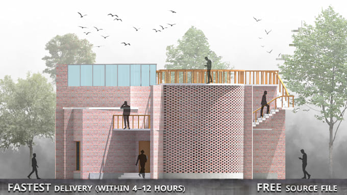 Render 2d architectural floor plan, elevation, section, masterplan in photoshop by Architect ...