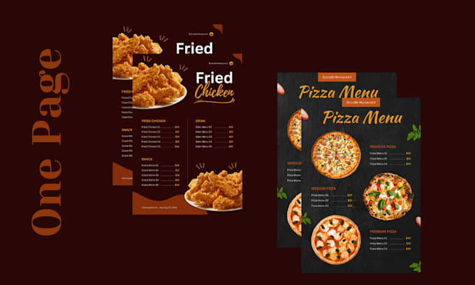Design an attractive trifold food menu for your restaurant by ...