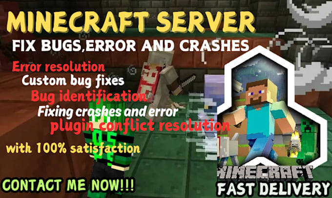 Fix bugs and errors in your minecraft server by Jason_mount_0 | Fiverr
