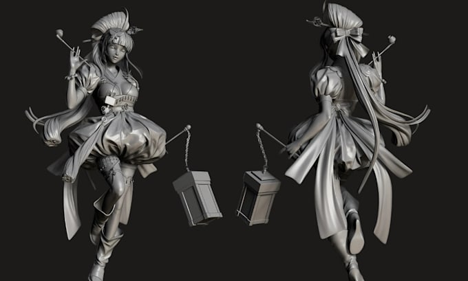 Sculpt custom anime figurine 3d model stl for 3d printing by Adegoke ...