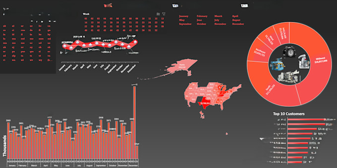Create a beautiful dynamic dashboard in excel, and large data analysis in excel by Javi_3d | Fiverr