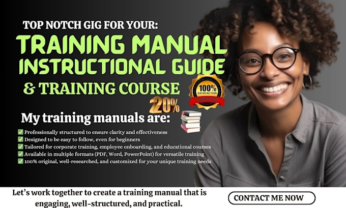 Create training manual guide with clear instructions for employee or students by Braimdaniee ...