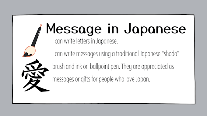 Write messages in japanese kanji by Tatsu_japan | Fiverr