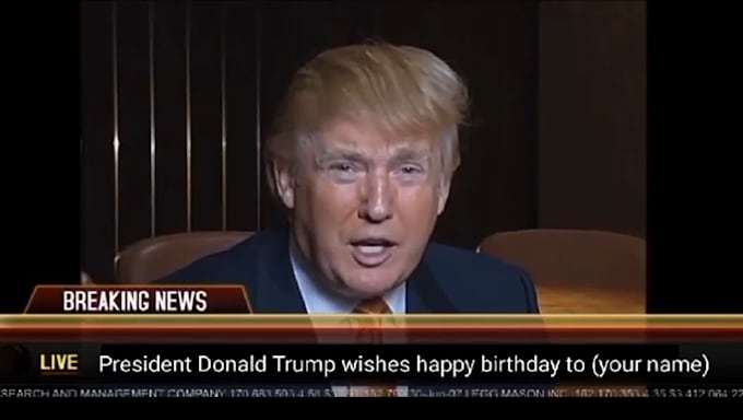 Personalized happy birthday wish from president donald trump by ...