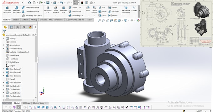 Create 3d models or 2d drawings using solidworks and autocad by ...