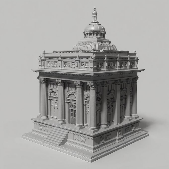 Model buildings and monuments for 3d printing sculpting and bas relief ...
