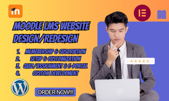 Design setup and customize moodle lms online course website by Momoh_1 | Fiverr