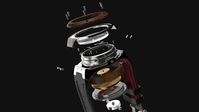 Do 3d watch animation 3d watch model 3d exploded view for 3d product ...