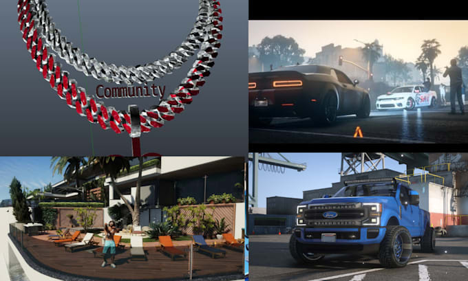Create fivem chain, loading screen, vinewood sign, custom cars, fix ...
