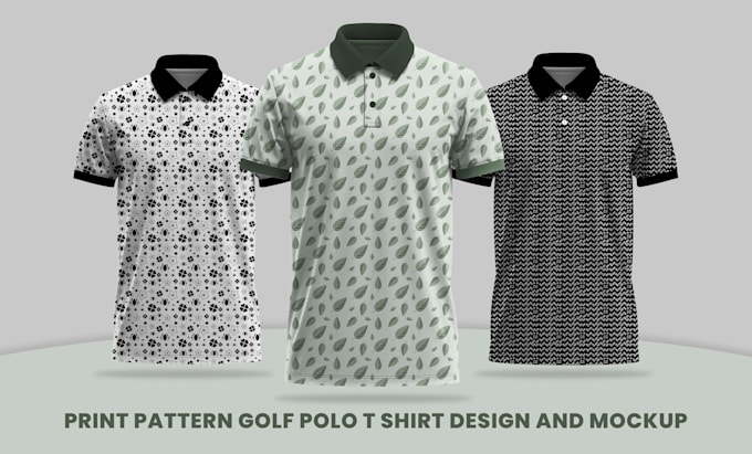 Do print pattern golf polo t shirt design and mockup for you by Sankha ...