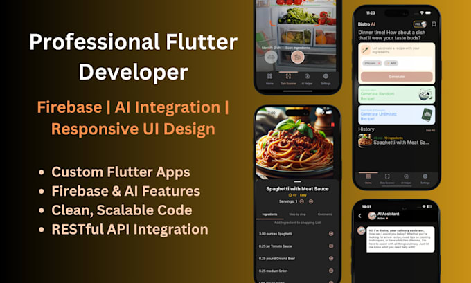 Develop high quality flutter mobile apps with firebase and ai integration by Mudasir7t1 | Fiverr