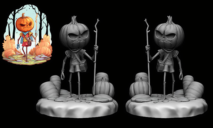 Convert 2d to 3d printable model custom 3d character 2d image to 3d stl ...