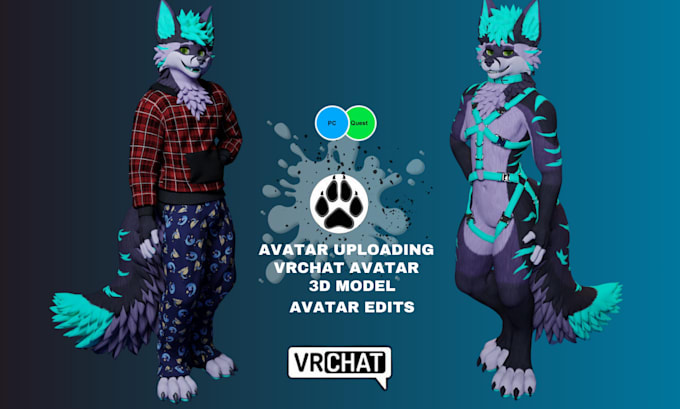 Create your custom vrchat avatar, vrchat furry, commission, nsfw, 3d model, sfw by Furryfusion ...