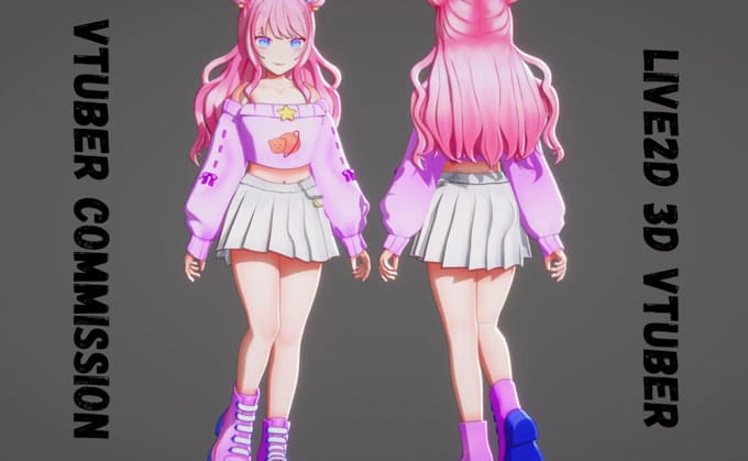 Do vtuber commission, draw live2d 3d vtuber model rig vrchat anime ...