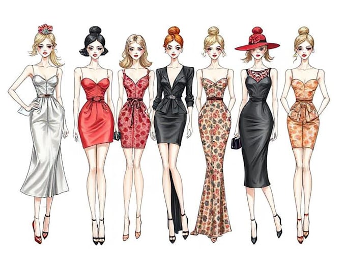 Draw fashion illustration and fashion collection by Gonkuvbn | Fiverr