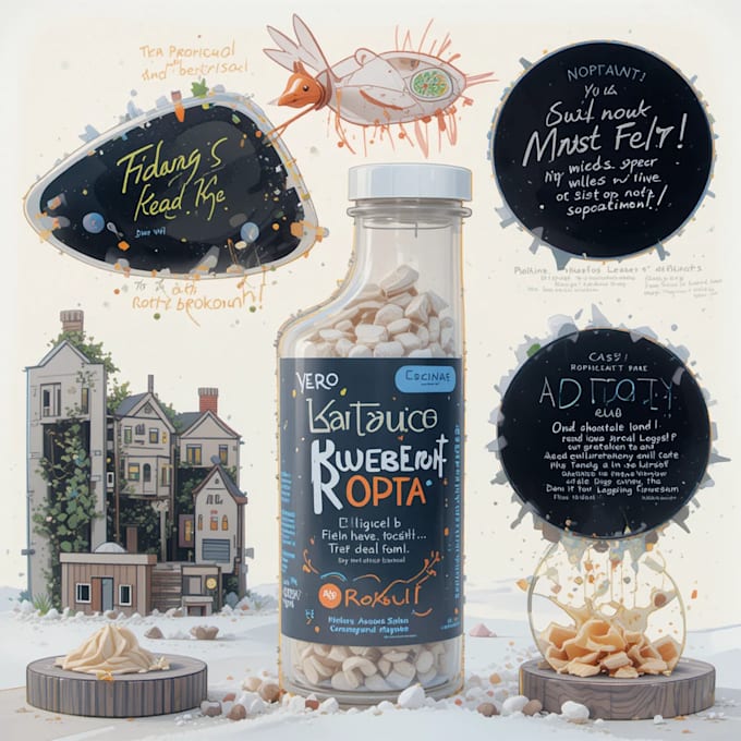 Do recreate, product packaging, label, in adobe illustrator by Beackylinchear | Fiverr