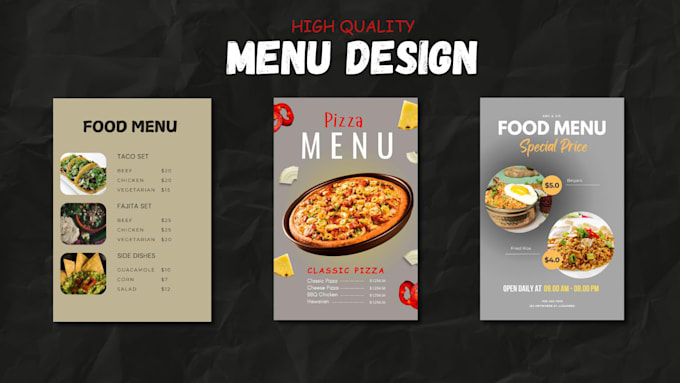 Create high quality food menu, drink menu by Dhashika_dushan | Fiverr