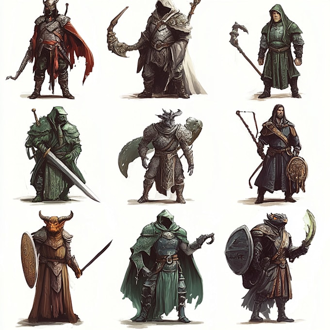 Draw a dnd character art and dnd character art by Viennahunt | Fiverr