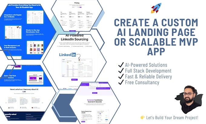 Create a custom ai product service landing page or a scalable mvp application by Awaisdsn | Fiverr