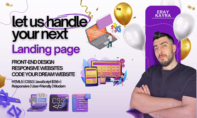 Develop a responsive website using html, css, and javascript frontend ...