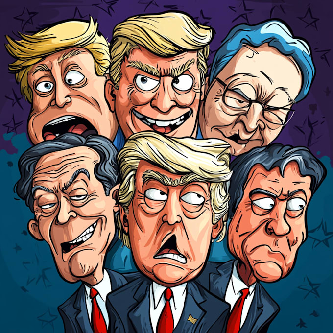 Draw a political themed cartoon for you by Crekodo | Fiverr