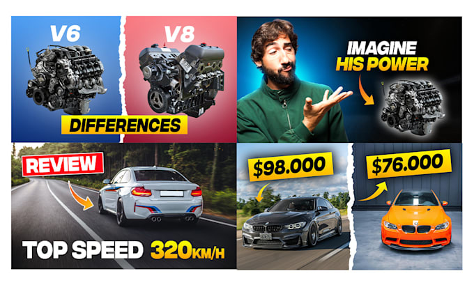 Design professional car or auto reviews youtube thumbnail by Ouadoudjbr ...