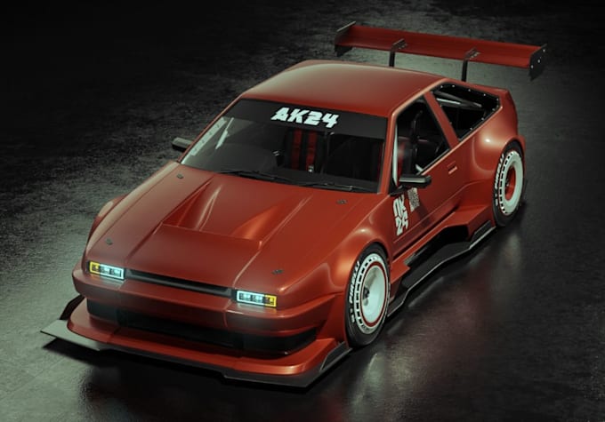 Render 3d fivem car model like muscle car, retro car for simulation,3d ...