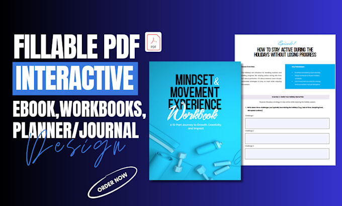 Design fillable pdf workbooks, interactive ebook, checklists, planners, journal by Designtad ...