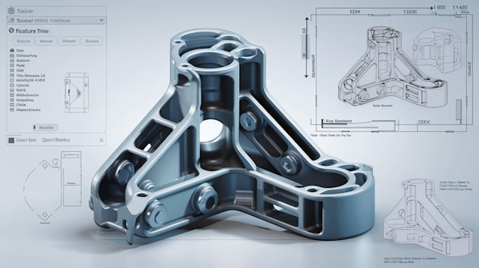 Do 3d cad modeling 2d drawings for printing using solidworks creo patentdrawing by Mecahnical1 ...