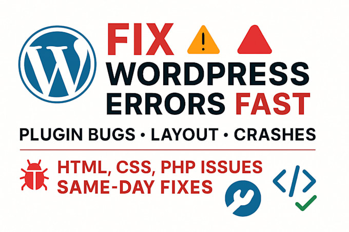 Fix all wordpress errors, bugs, and issues fast by Aamirtechs | Fiverr