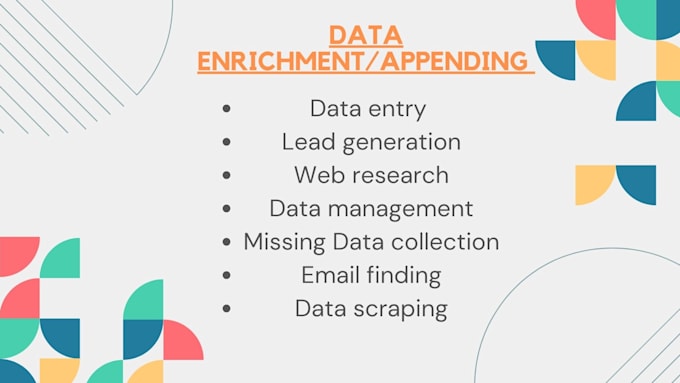 Do data enrichment, appending, crawling, missing data collection by Seanc78 | Fiverr