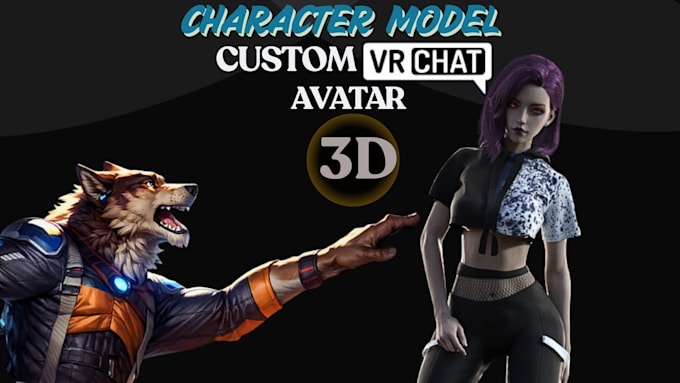 Create unique custom vrchat avatar furry anime 3d model vrchat avatar ...