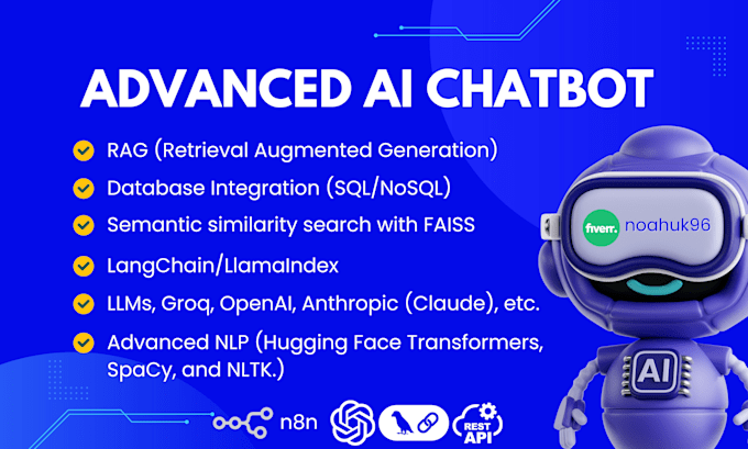 Build advanced ai chatbot, n8n, rag, python, whatsapp, slack, discord ...