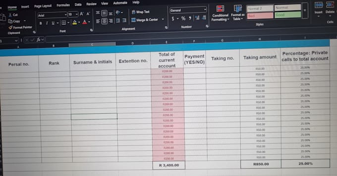 Design professional spreadsheets on excel by Jaco_du_toitsa | Fiverr