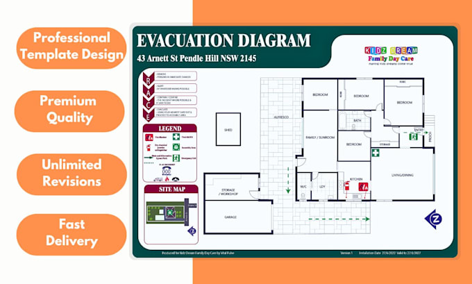 Design emergency evacuation plan, fire safety diagram for your floor ...