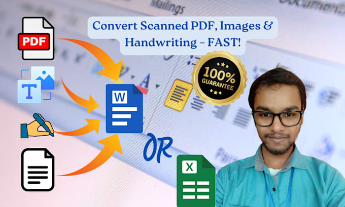 Convert scanned pdf, images and handwriting to word or excel by Ashim93821 | Fiverr