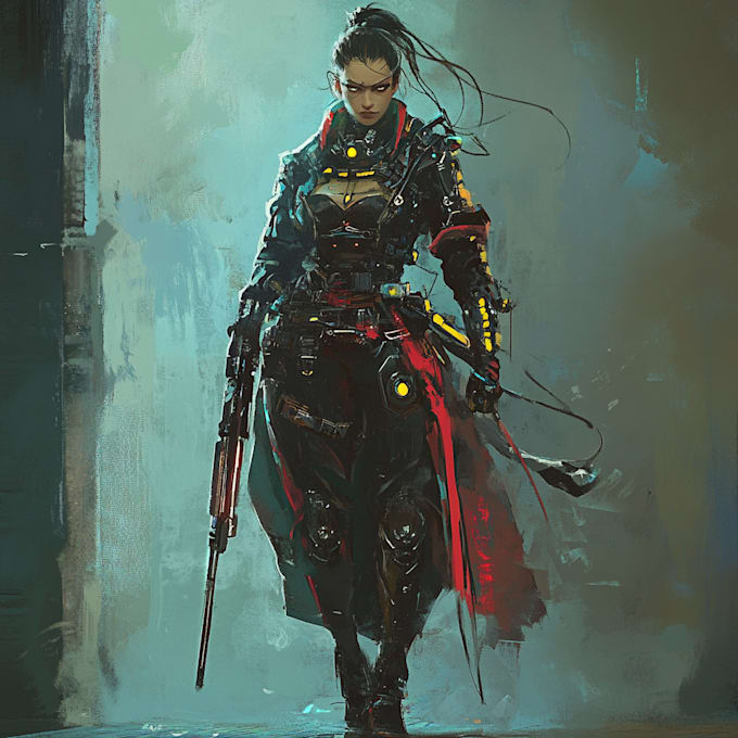 Design cyberpunk and fantasy character splash art by Arrisdard | Fiverr