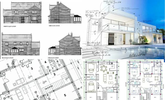 Draw architectural and construction floor plan, elevations for permit ...