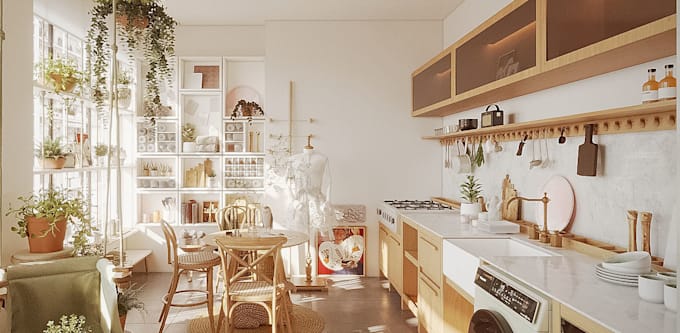 Design interior for your house, restaurant, hotel, hospital, kitchen ...