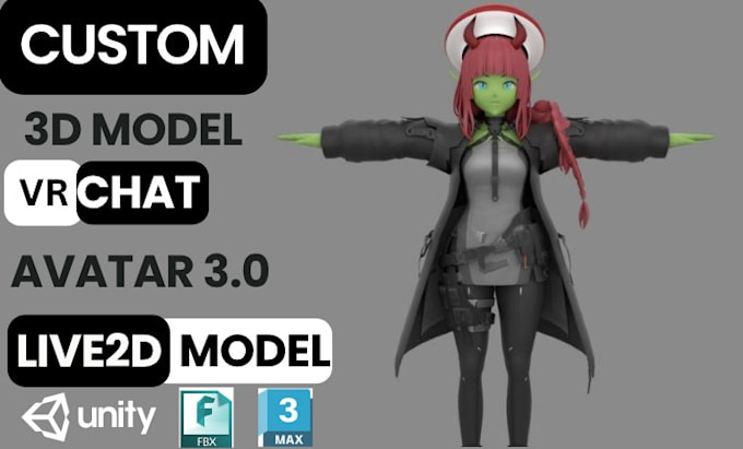 Create vrchat custom avatar, furry avatar, live2d model, face, live2d ...