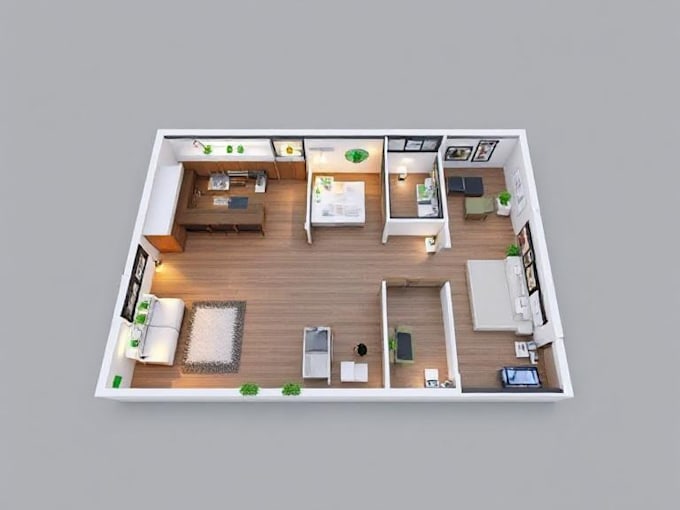 Convert a 2d floor plan to 3d floor plan with fast delivery by Adex_artis | Fiverr