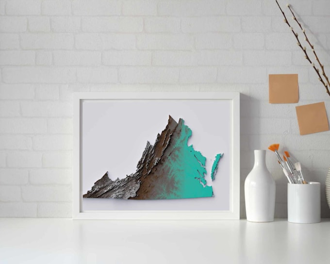 Create custom design shaded relief map by Juan_vincente | Fiverr
