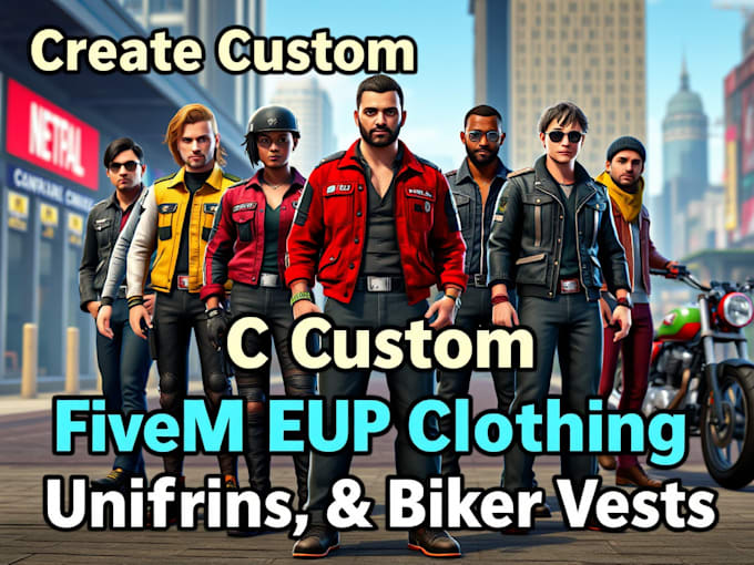 Make custom fivem eup clothing, uniforms, bikers vests by Fun_devt | Fiverr