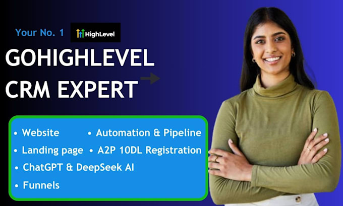 Do gohighlevel setup landing pages, web design, automation and deepseek ai by Yusuf_raheem | Fiverr