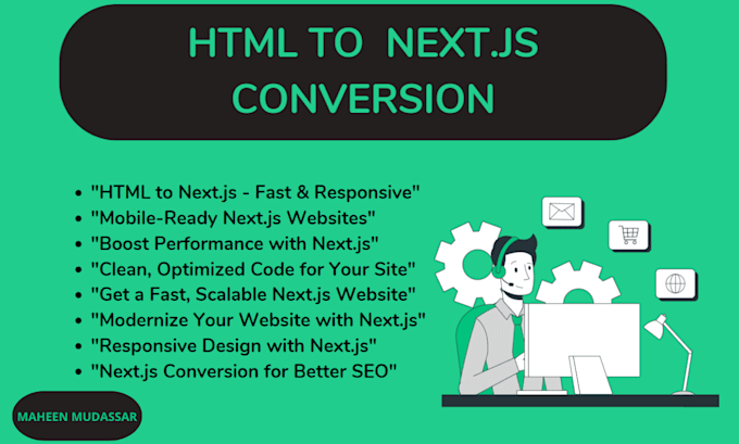 Convert your html css javascript website to next js by Dev_maheen | Fiverr