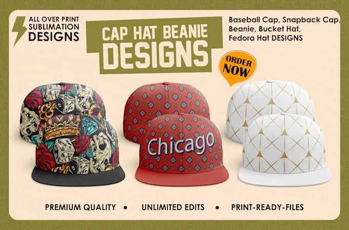 Design custom illustrated hats, caps, and beanies with mockups by ...