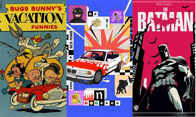 Draw retro comic art vintage style comic book page graphic novel ...