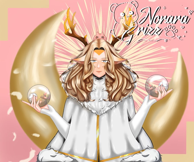 Draw a full rendered halfbody illustration by Norara_grizz | Fiverr