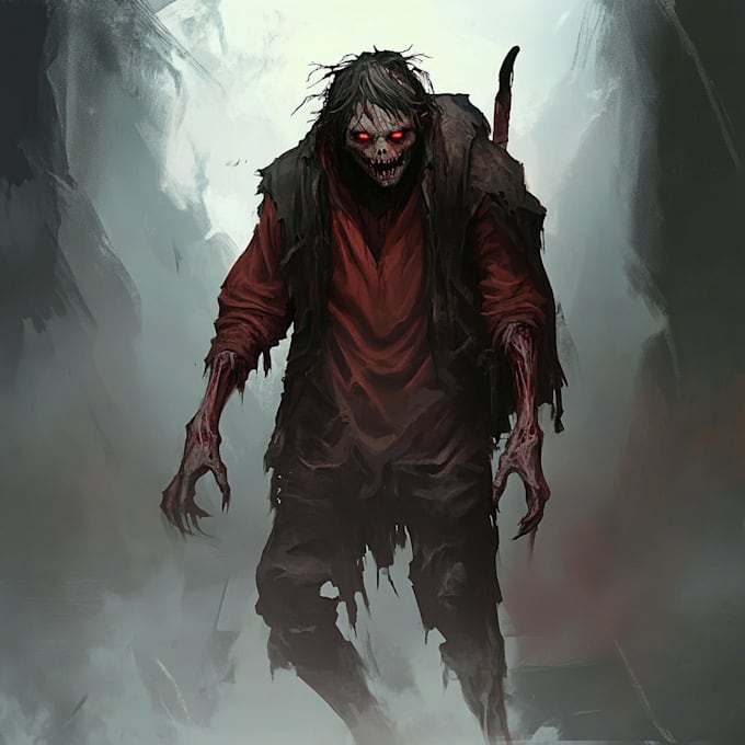 Make a unique fantasy horror character art by Trivu3 | Fiverr
