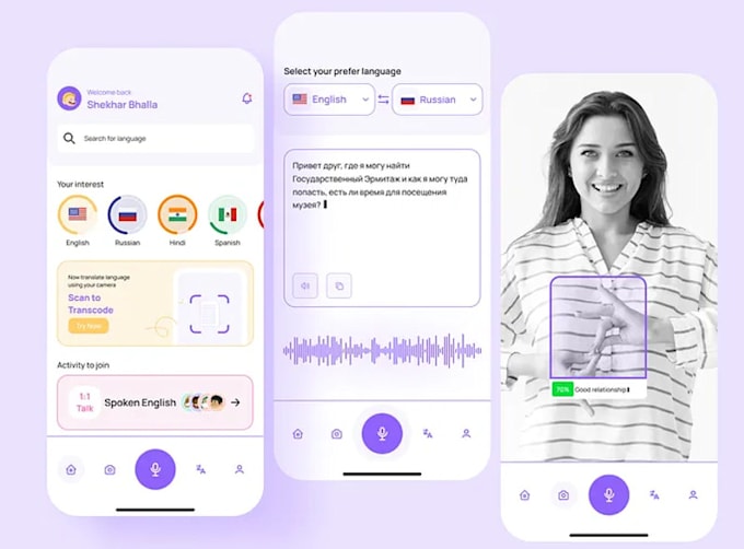 Create ai sign translator app, ai video translator app, ai voice ...